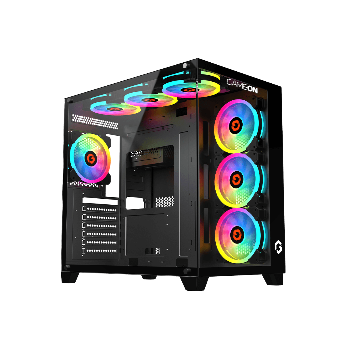 GAMEON Emperor Midnight Series Mid Tower Gaming Case - Black – gameon.store