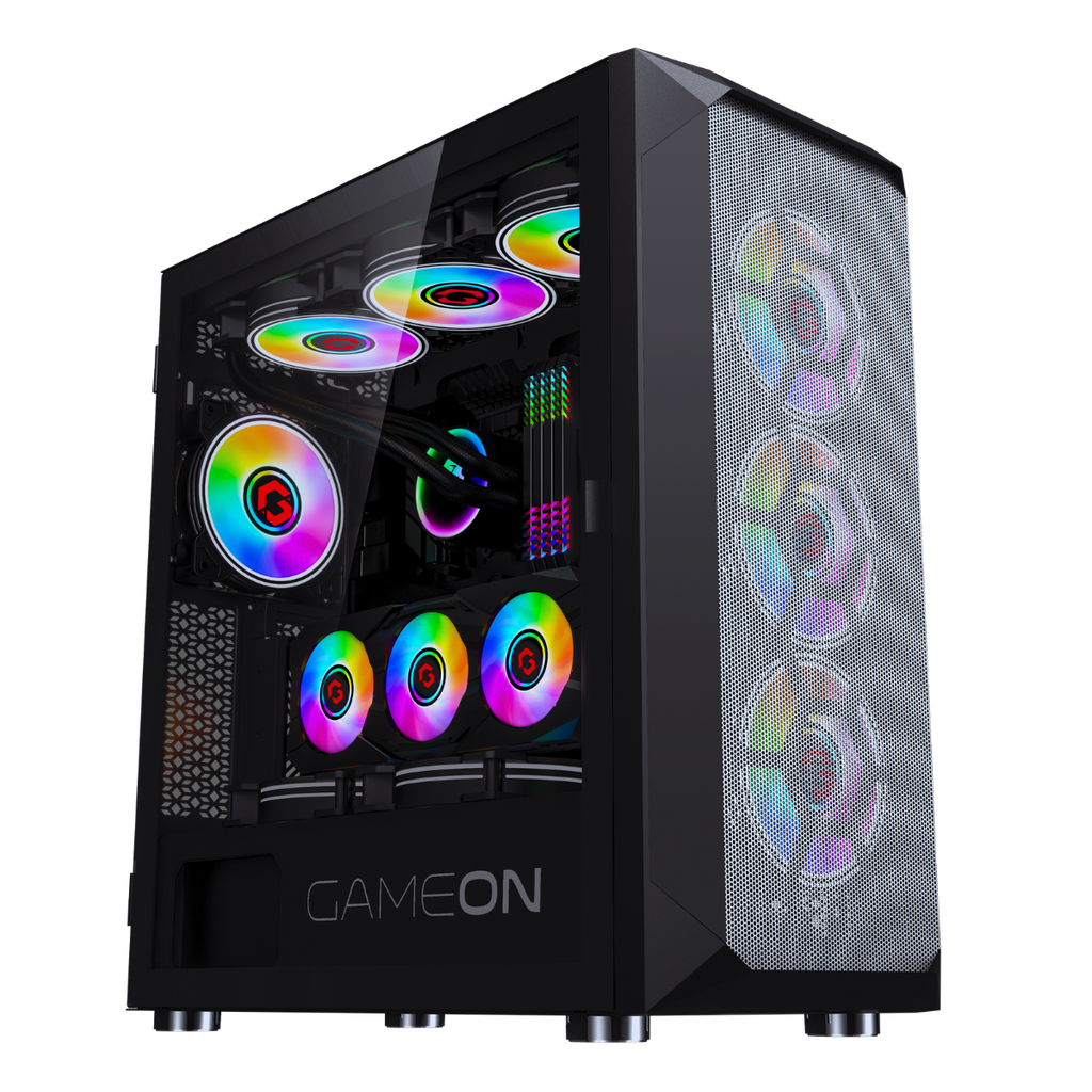 GAMEON Emperor Midnight Series Mid Tower Gaming Case - Black – gameon.store