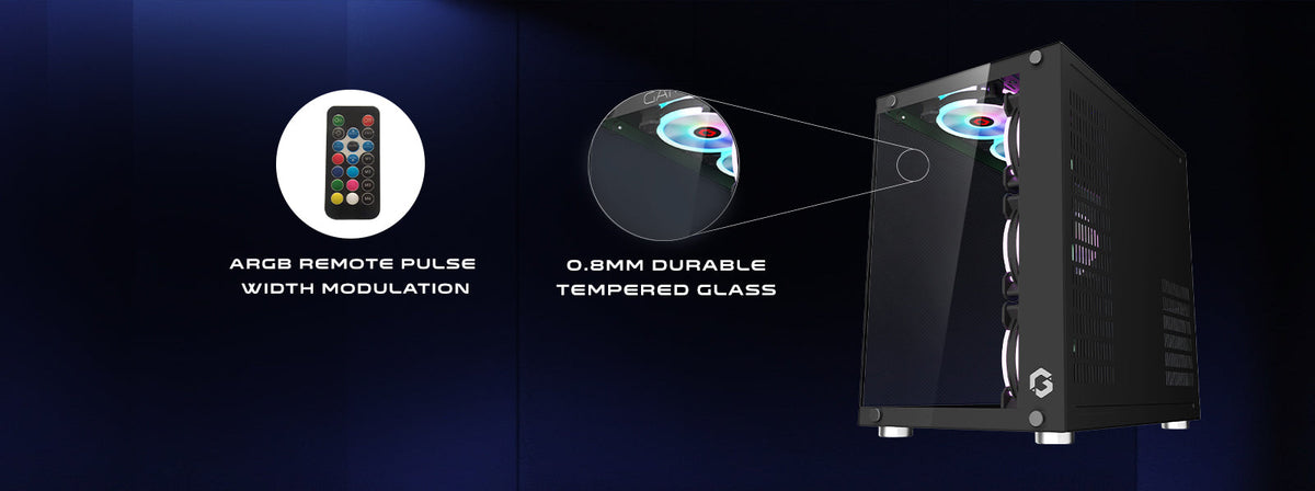 GAMEON Emperor Midnight II Series Mid Tower Gaming Case - Black ...