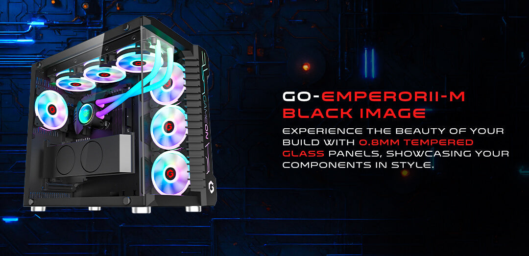 GAMEON Emperor Midnight III Series Mid Tower Gaming Case - Black ...