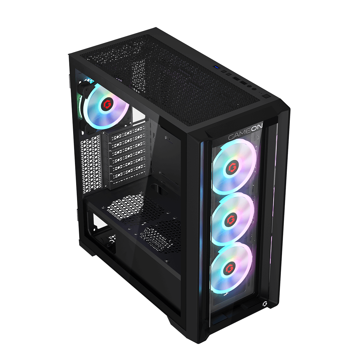 GAMEON Vortex Midnight Series Mid Tower Gaming Case - Black – gameon.store